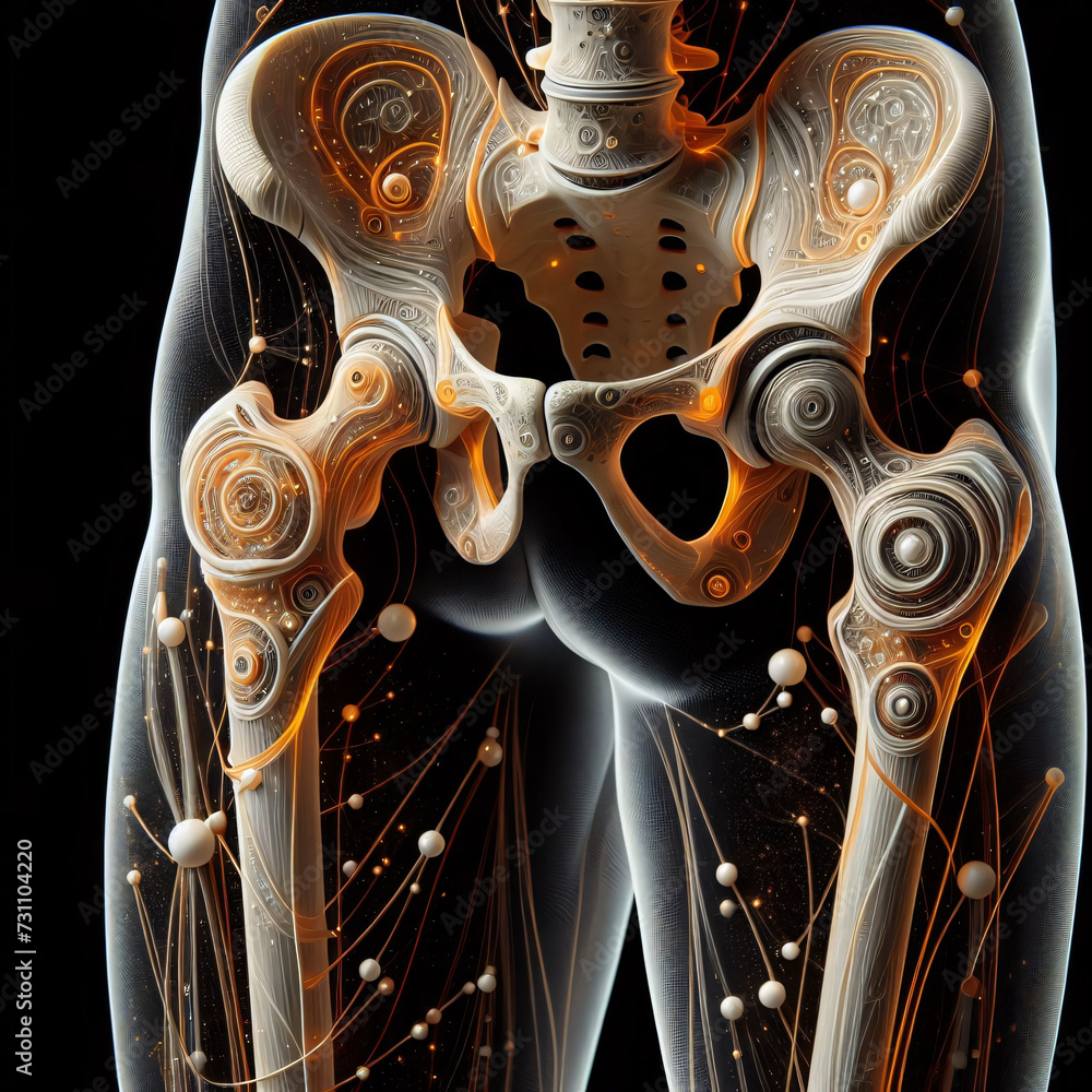 Femur bone structure, human leg anatomy, 4k, HD Stock Illustration ...
