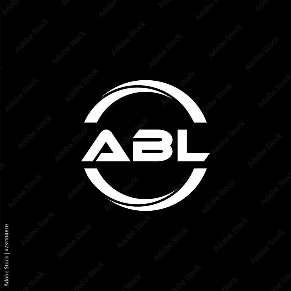 ABL letter logo design with black background in illustrator, cube logo ...