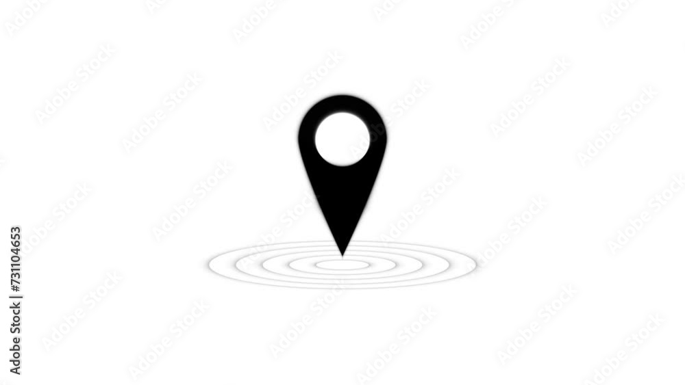 Location icon animation Location map pin pointer on GPS Map tracker ...
