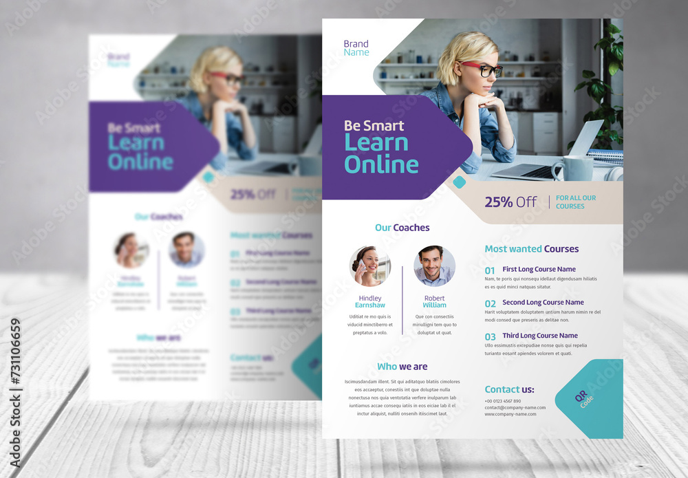 Online Course Flyer Template Stock Template | Adobe Stock