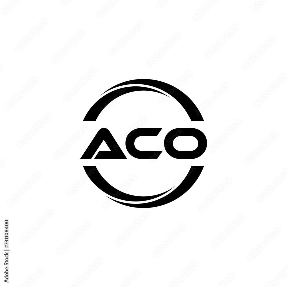ACO letter logo design with white background in illustrator, cube logo ...
