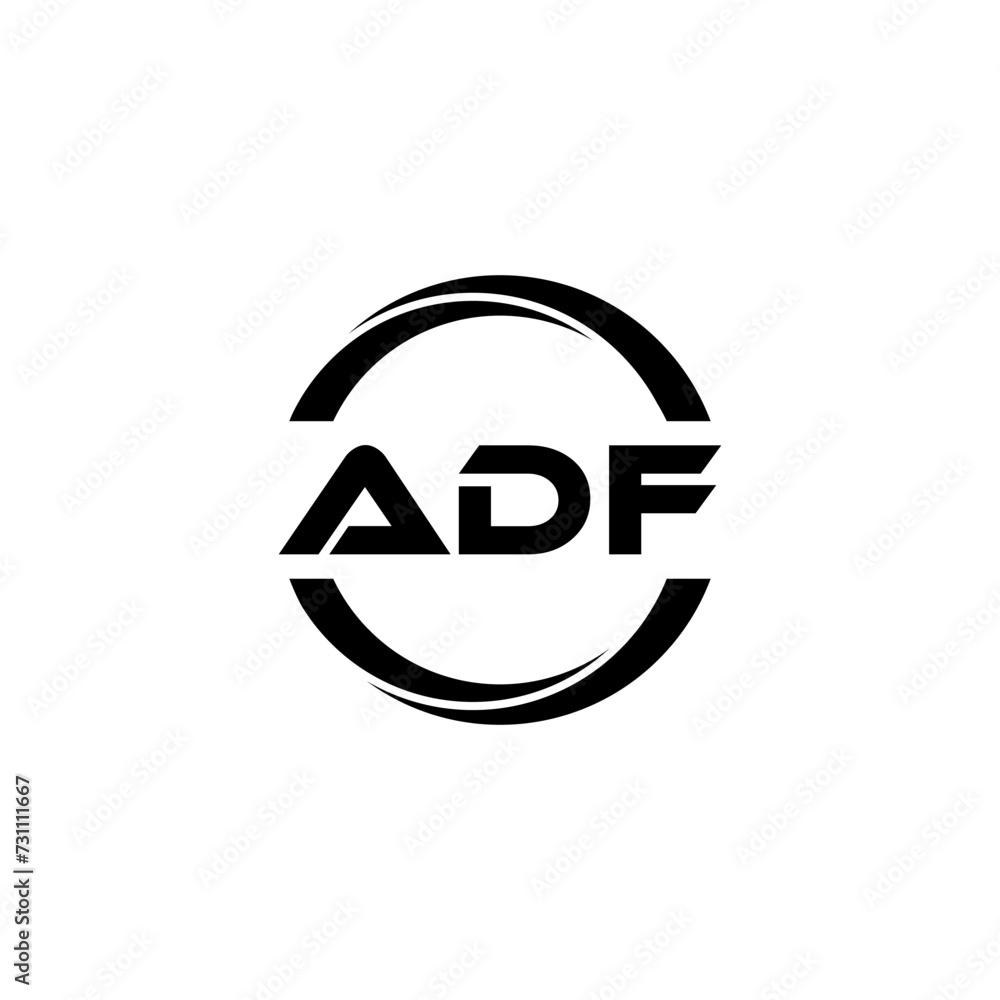ADF letter logo design with white background in illustrator, cube logo ...