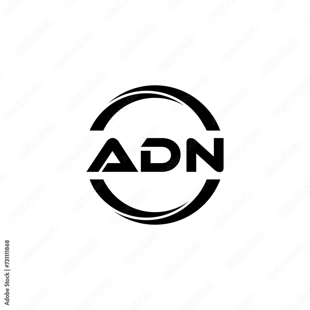 ADN letter logo design with white background in illustrator, cube logo ...