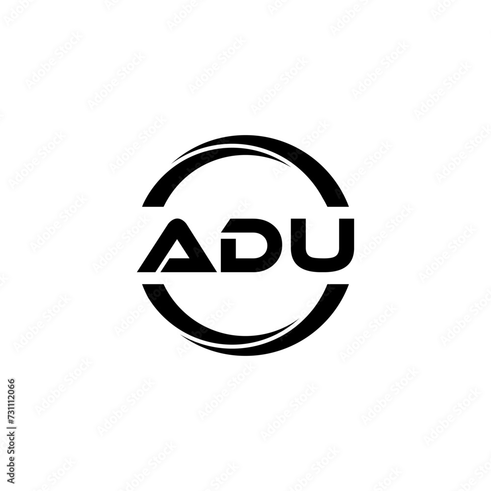 ADU letter logo design with white background in illustrator, cube logo ...