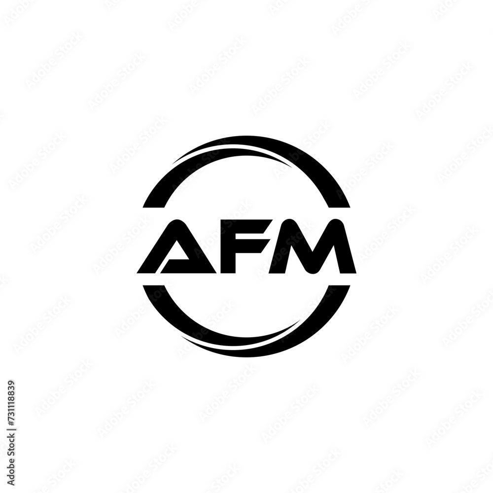 Vecteur Stock AFM letter logo design with white background in ...