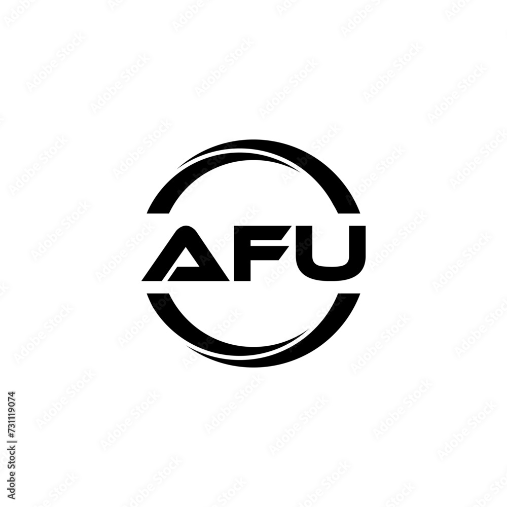 AFU letter logo design with white background in illustrator, cube logo ...