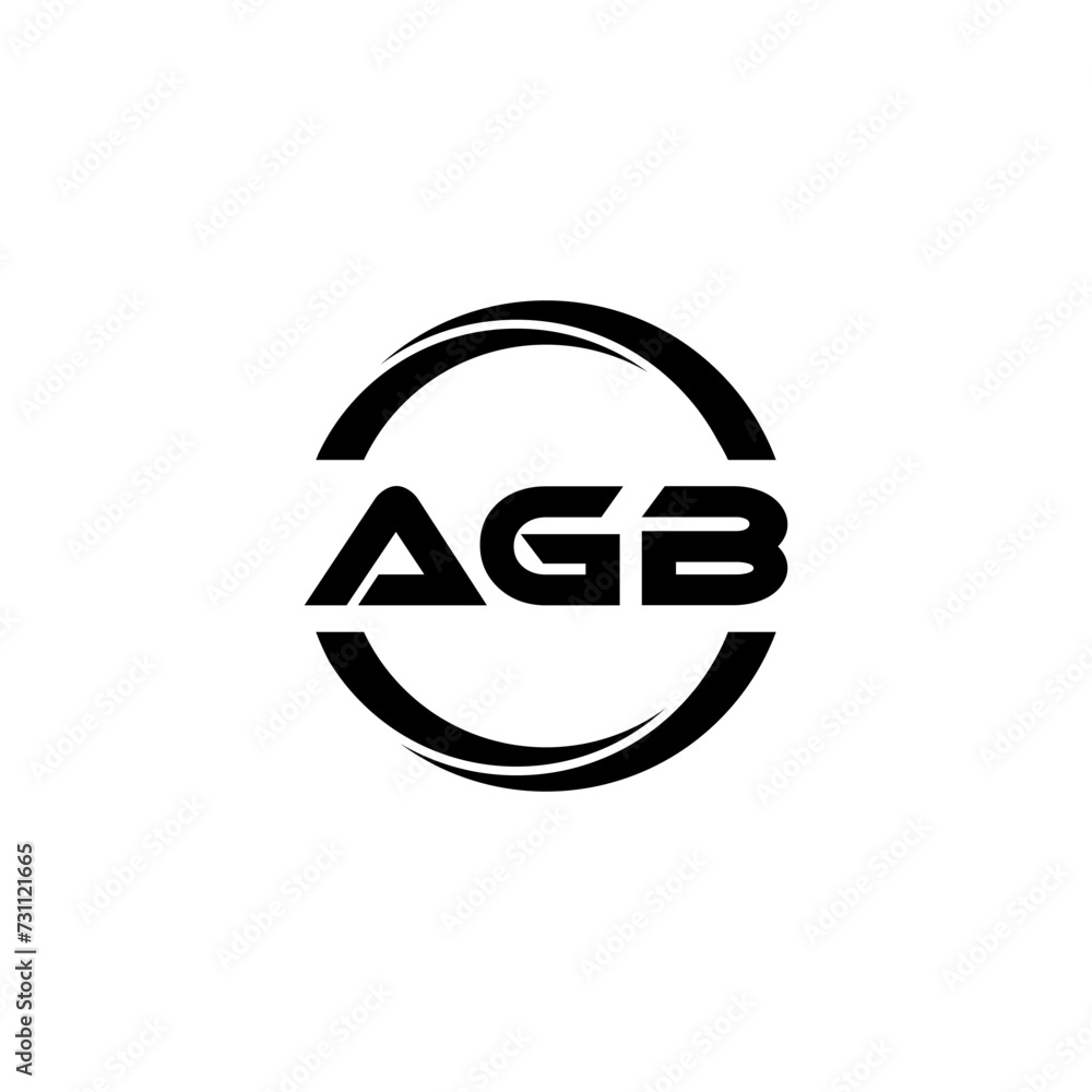 AGB letter logo design with white background in illustrator, cube logo ...