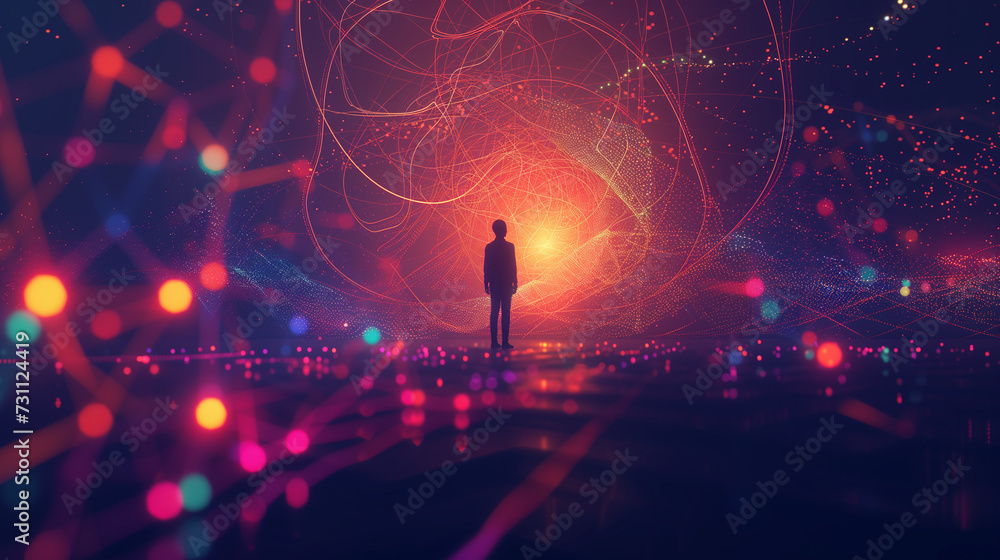 Big data analytics with AI technology. Data analyst analyzing and ...