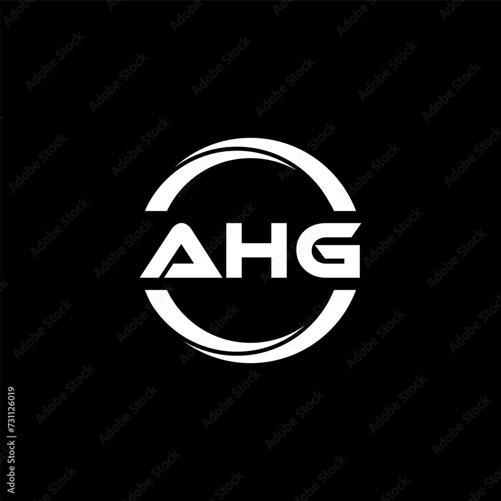 Vecteur Stock AHG letter logo design with black background in ...