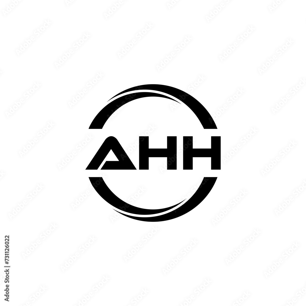AHH letter logo design with white background in illustrator, cube logo ...