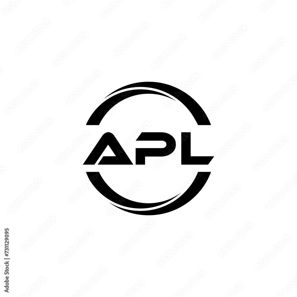 APL letter logo design with white background in illustrator, cube logo ...