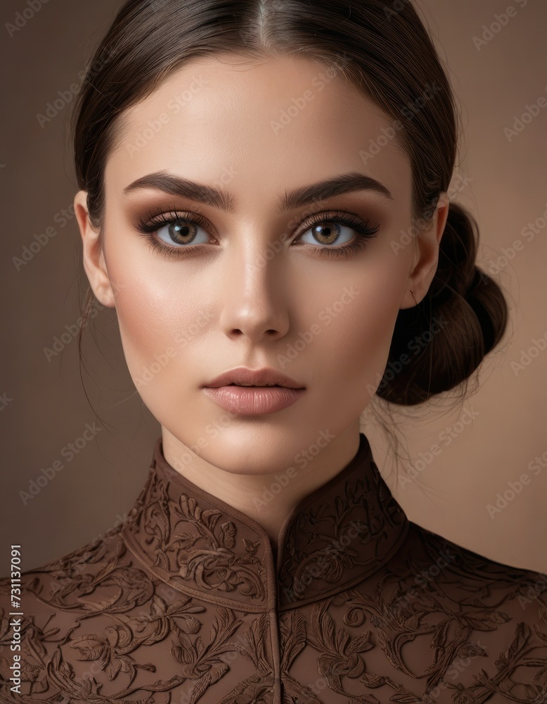 Cocoa Glamour Affair: Beautiful Female Model Graces High-End Fashion ...