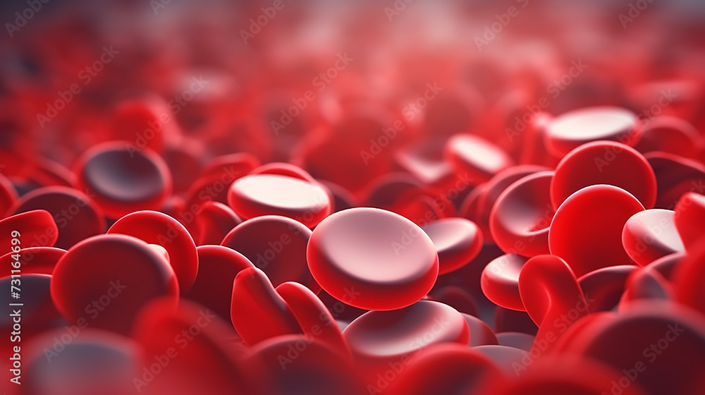 Artificial red blood cells. Model of red blood cell. Lab-grown ...
