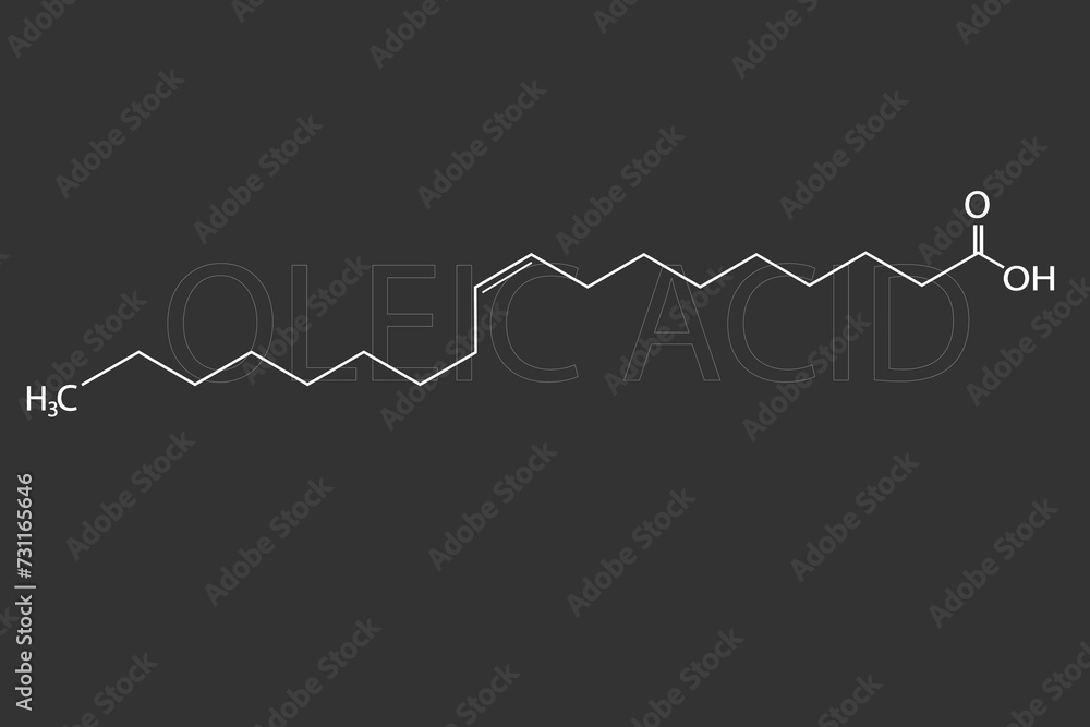 Oleic acid molecular skeletal chemical formula. Stock Vector | Adobe Stock