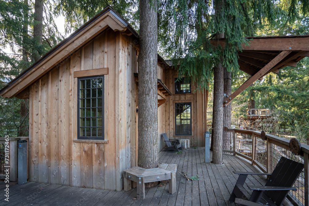 Redmond, WA, USA - Jan 14, 2024: One of the three Microsoft Treehouses ...