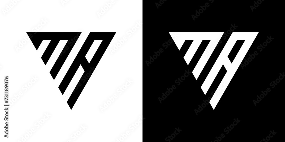 MA letter vector logo abstract combination of triangles Stock Vector ...