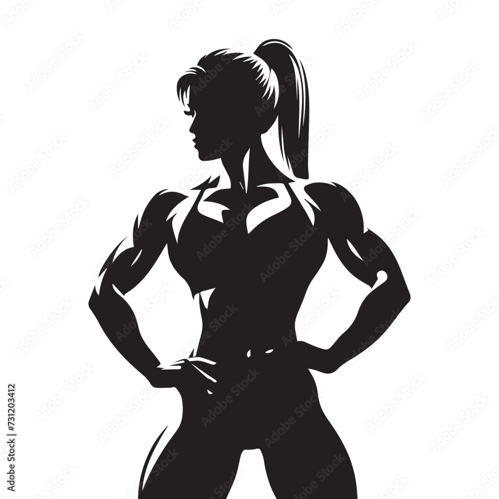 Women's bodybuilding. A woman with an athletic, agile body. Fitness ...