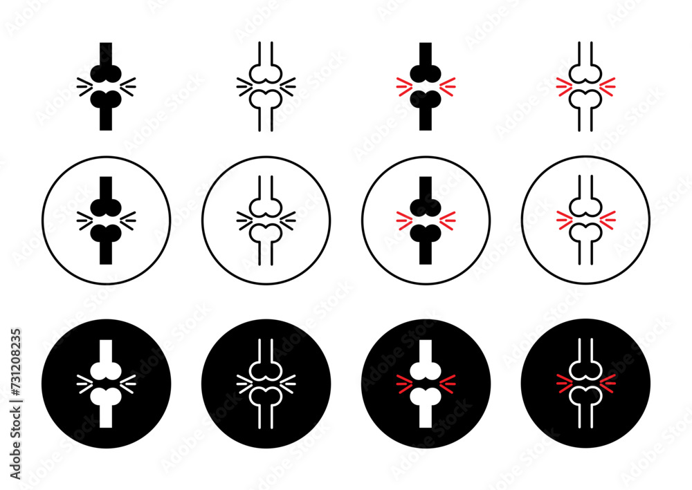 Human Knee Bone Joint Vector Illustration Set. Orthopedic Health sign ...