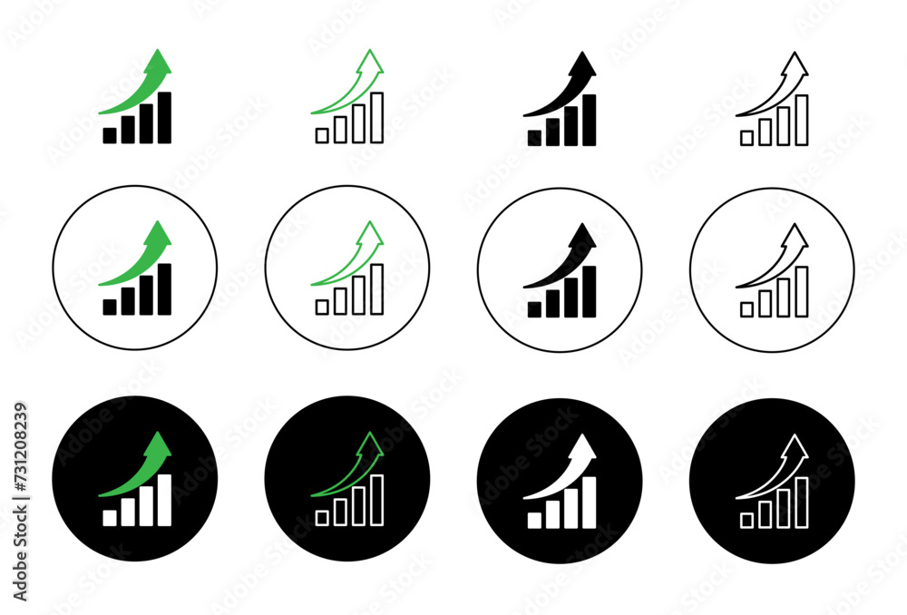 Improvement Vector Illustration Set. Progressive Growth sign suitable ...