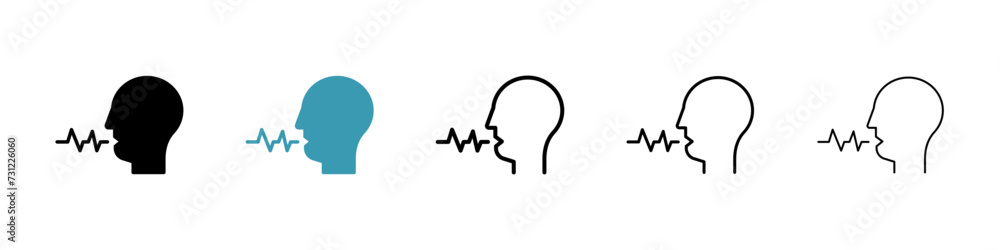 Auditory Command Vector Icon Set. Sound Recognition vector symbol for ...