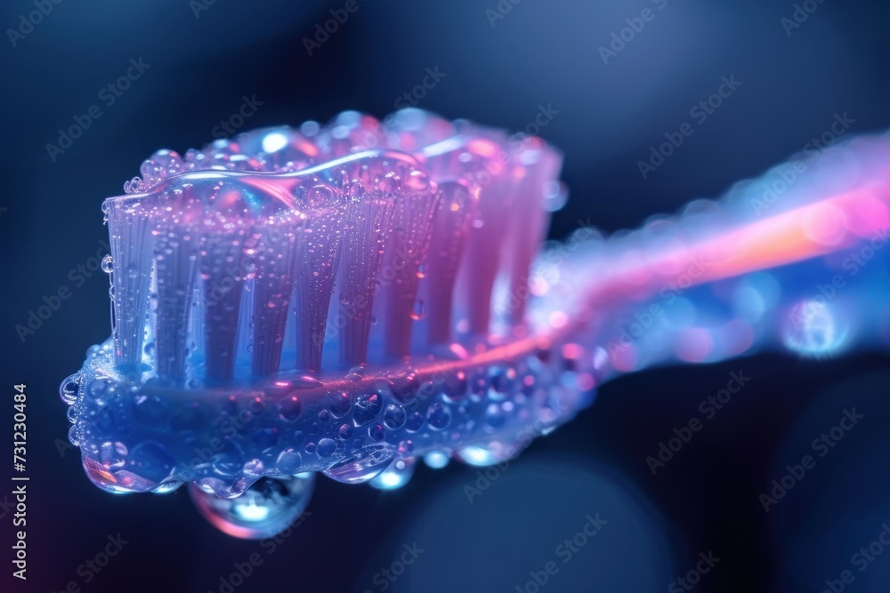 A sparkling toothbrush and toothpaste, ready for a daily routine of ...