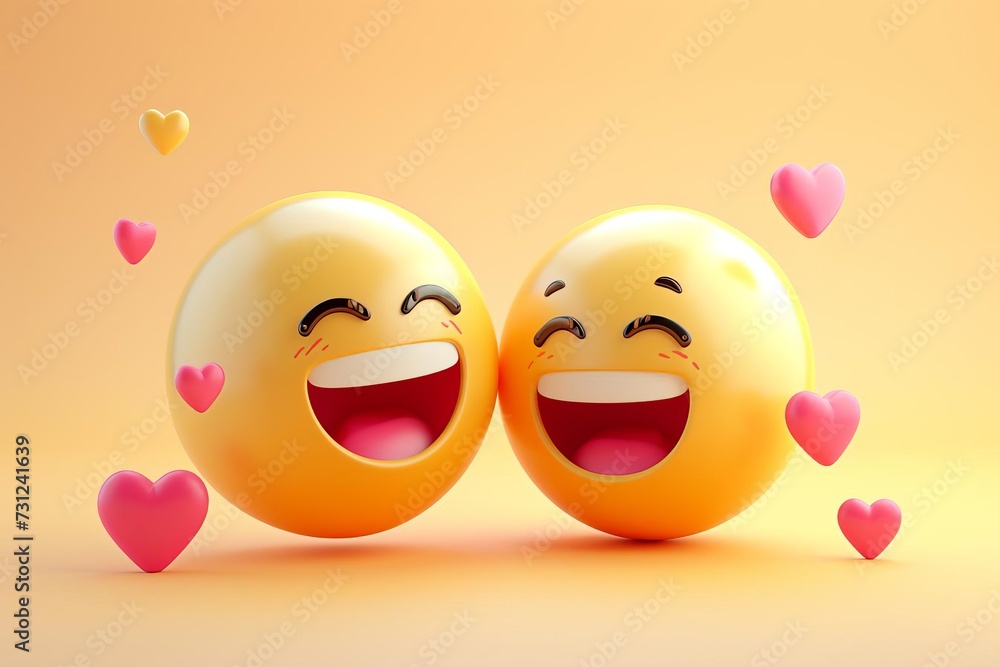 Charming 3d emoji An emoticon in love A digital expression of affection ...