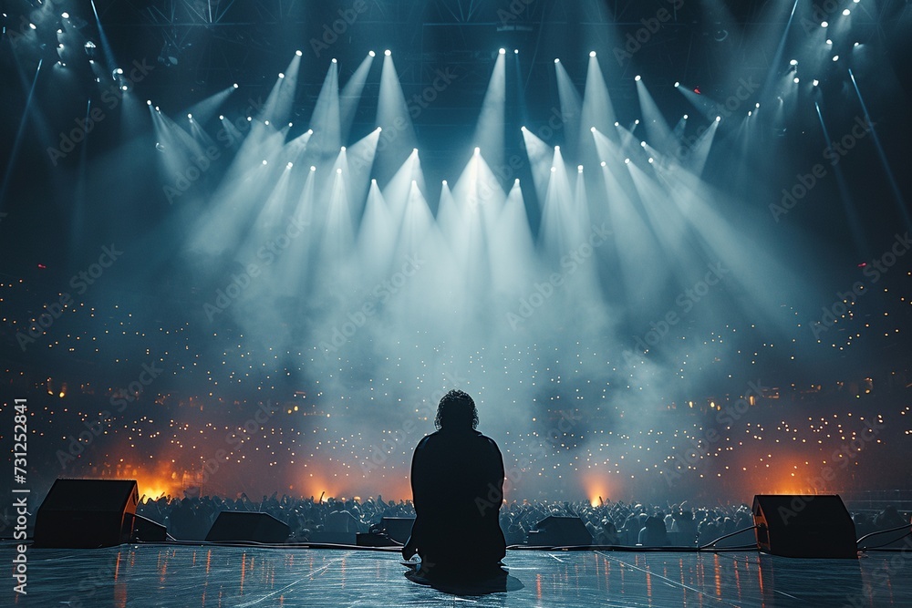 Visualize the juxtaposition of excitement and solitude in an empty ...