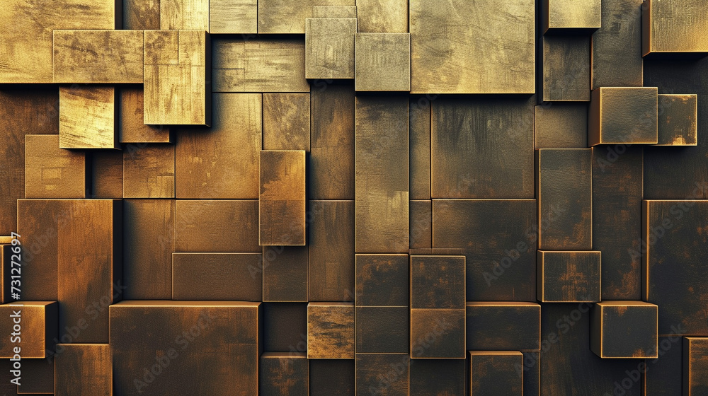 Antique bronze color square shape background presentation design ...