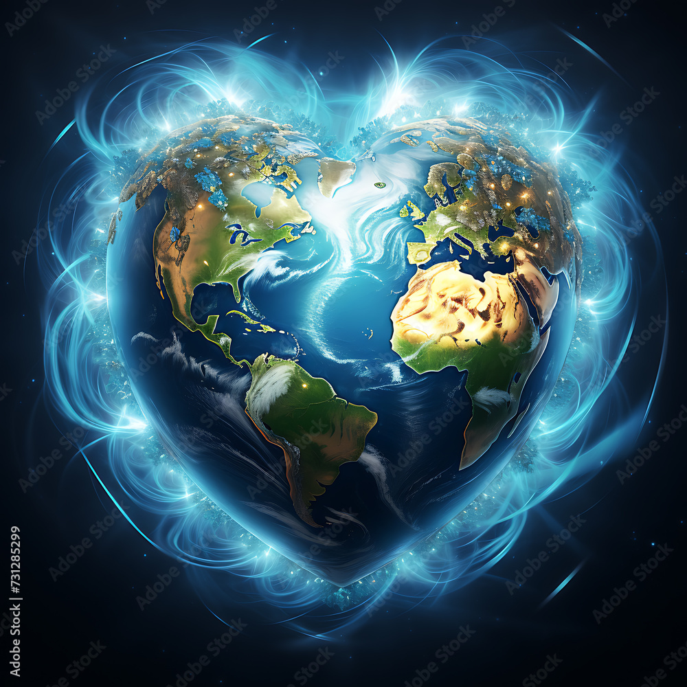 Heart of the Earth. The energy of planet Earth as a living being Stock ...