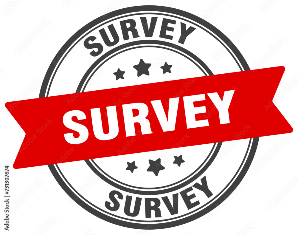 survey stamp. survey label on transparent background. round sign Stock ...