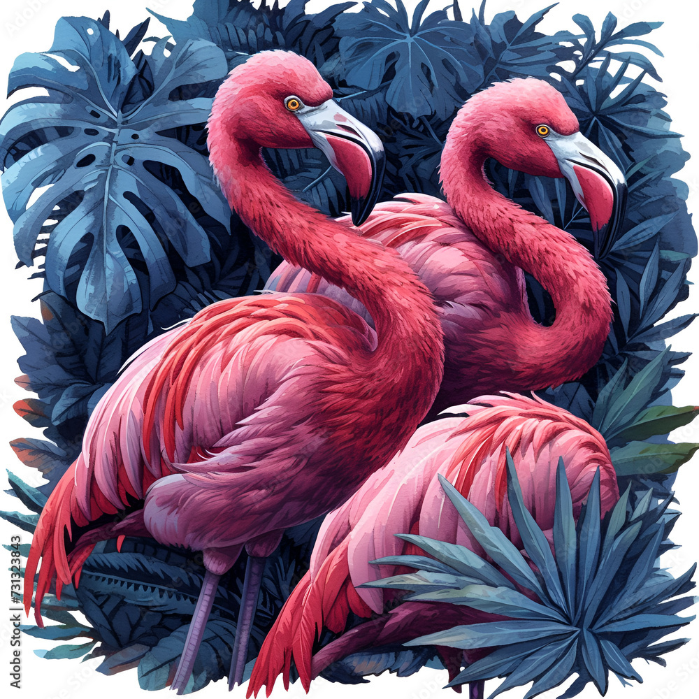 Tropical Flamingo Clipart, Flamingo Watercolor, Animal Clipart, Cute ...