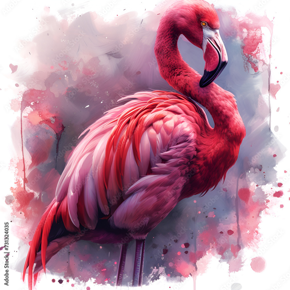 Tropical Flamingo Clipart, Flamingo Watercolor, Animal Clipart, Cute ...