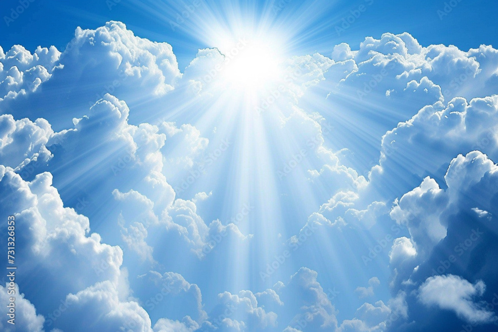 Weather and sky, cloudy, clouds and sun. Meteorology and nature, sunny ...