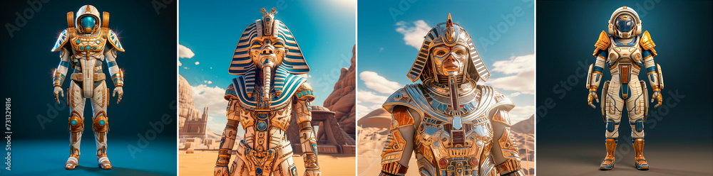 The ancient character of the pharaoh in a modern interpretation Statue ...