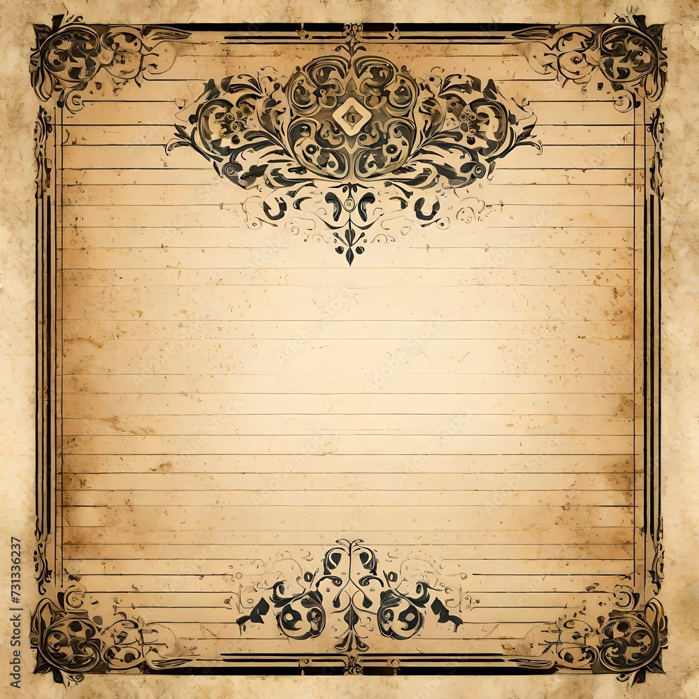 an A4 page template with an old style and background texture Stock ...