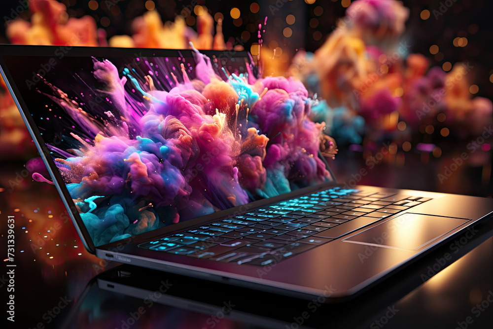 Technicolor Dreams: laptop computer comes alive with a burst of color ...