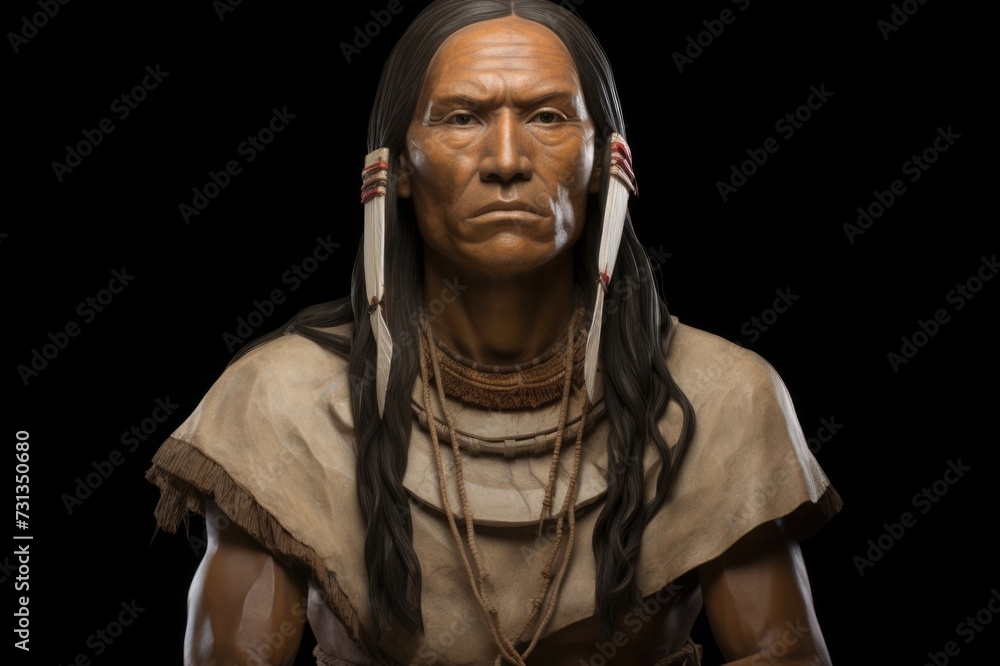 Squanto realistic statue. He was Native American of the Wampanoag tribe ...