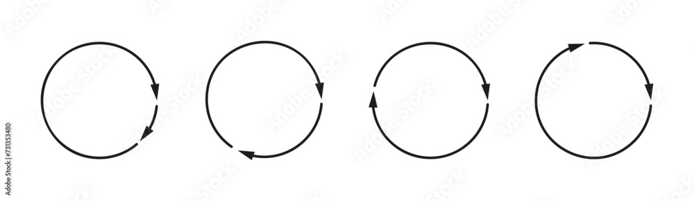 Round arrow isolated. Reset vector black arrows. Repeat sign isolated ...