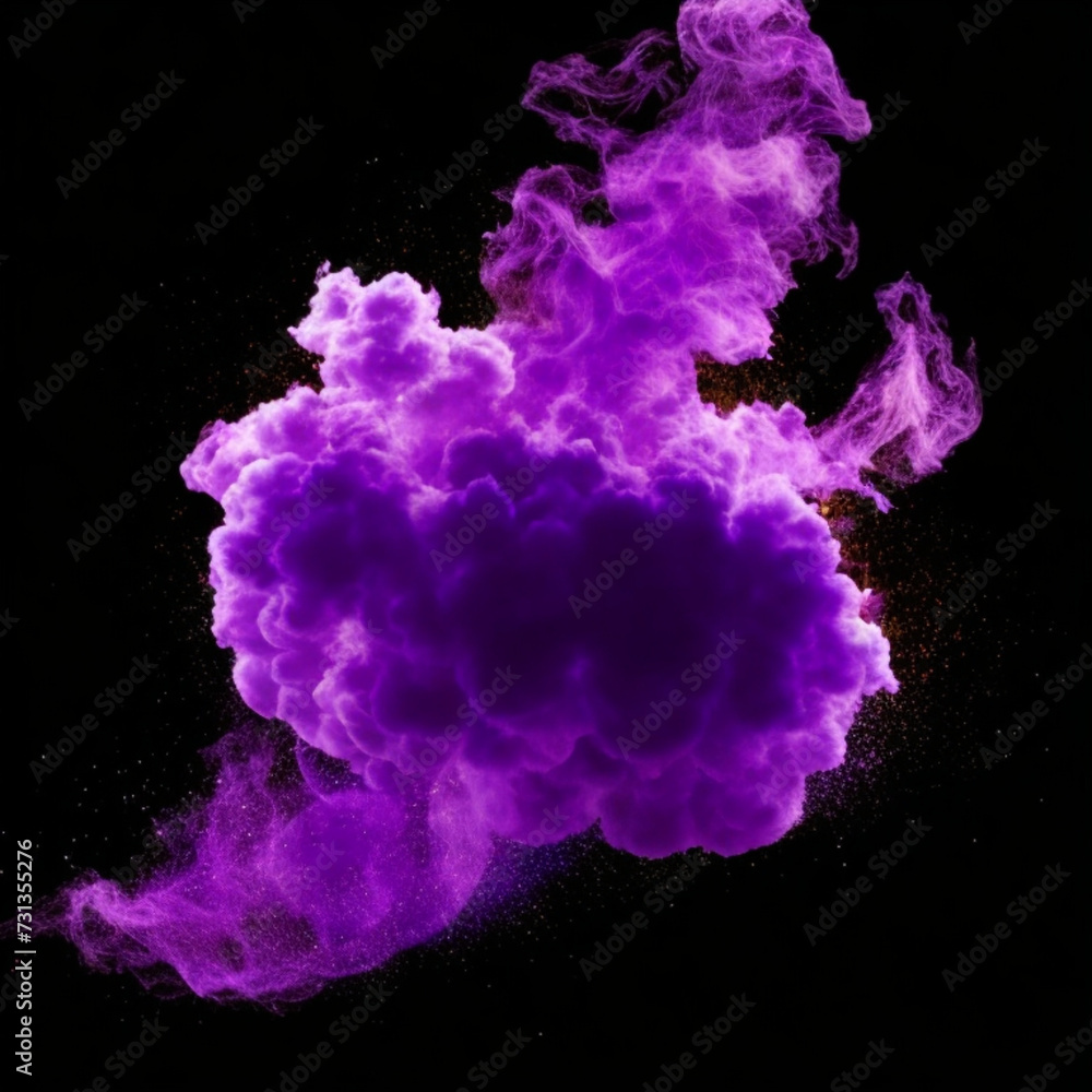 Purple and Blue explosion smoke isolated on transparent background 4k ...