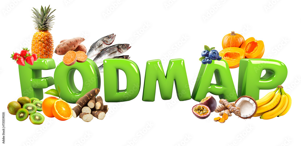 Fodmap healthy food irritable bowel syndrome banner concept over ...