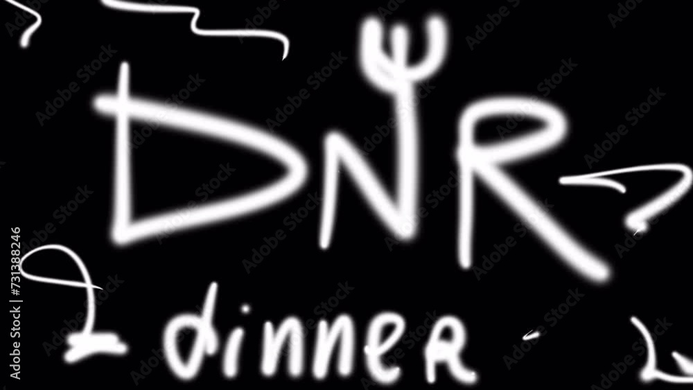 Big animation with doodles and white lines on a black screen. Stock ...