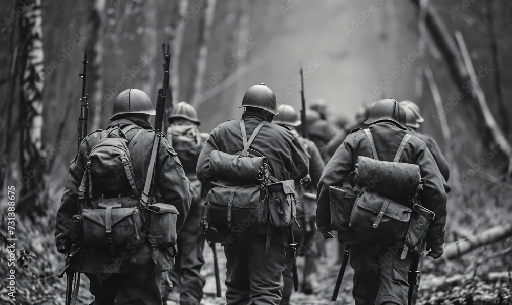 Re-enactors Dressed As World War II Russian Soviet Red Army Soldiers ...