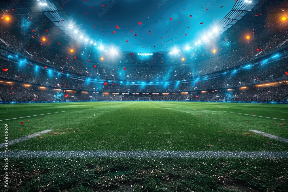 Evening Stadium Celebration: An image from the ground of an illuminated ...