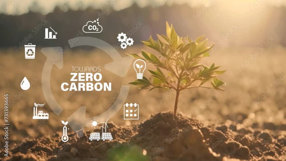 Net zero , carbon neutral concept 2050. Net zero greenhouse gas emissions target. Climate ...