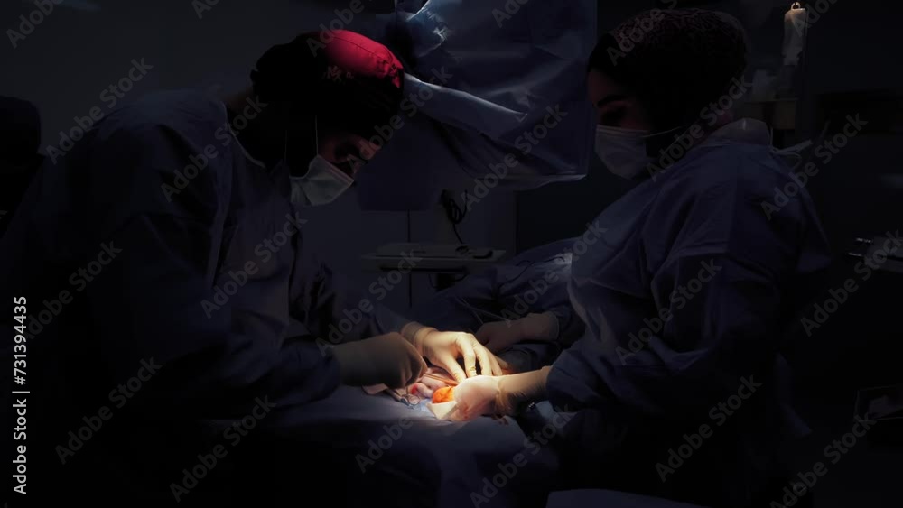 Orthopedic surgeon perform a surgery. Surgeon or doctor in blue uniform ...
