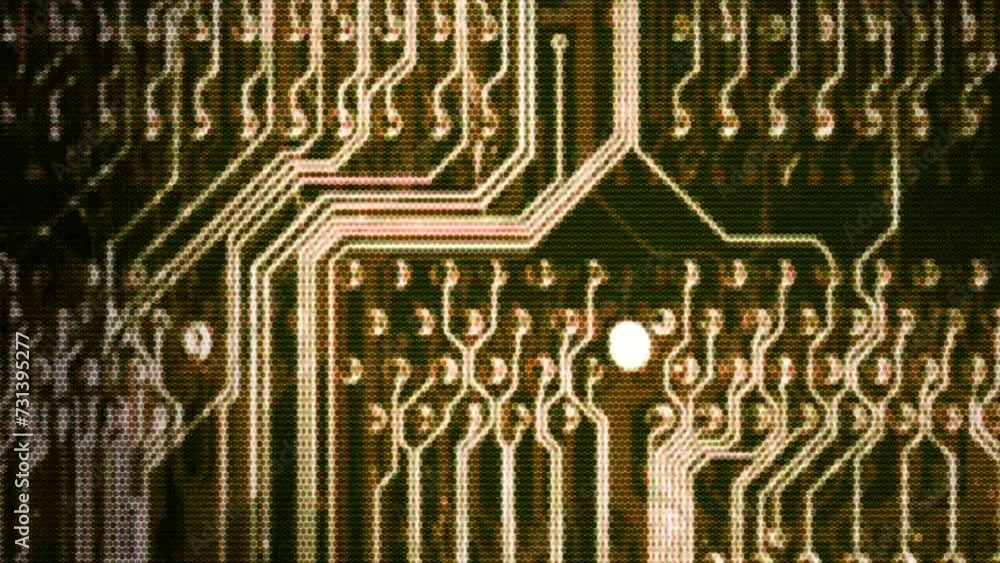 animated moving motion background showing computer circuit motherboard ...