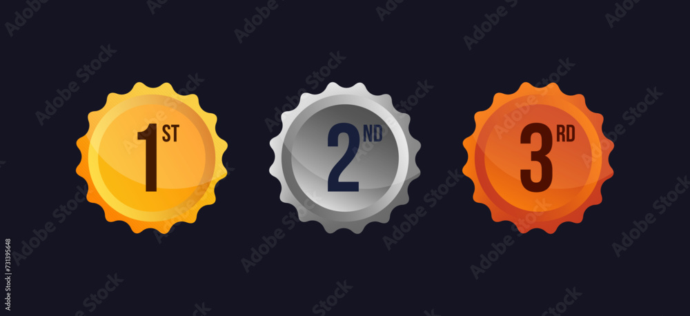 1st 2nd 3 rd place Trophy icon, 1st place trophy, gold medal, trophy ...