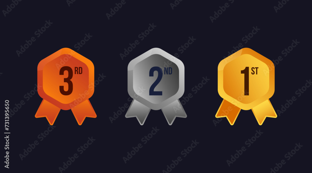 1st 2nd 3 rd place Trophy icon, 1st place trophy, gold medal, trophy ...