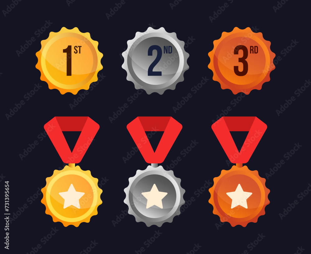 Vetor de 1st 2nd 3 rd place Trophy icon, 1st place trophy, gold medal ...