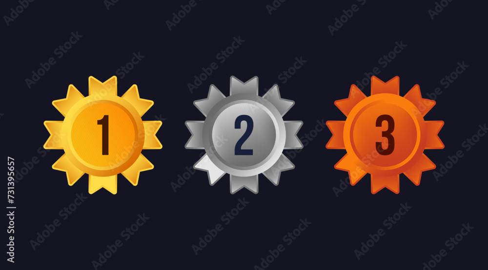 Vetor do Stock: 1st 2nd 3 rd place Trophy icon, 1st place trophy, gold ...